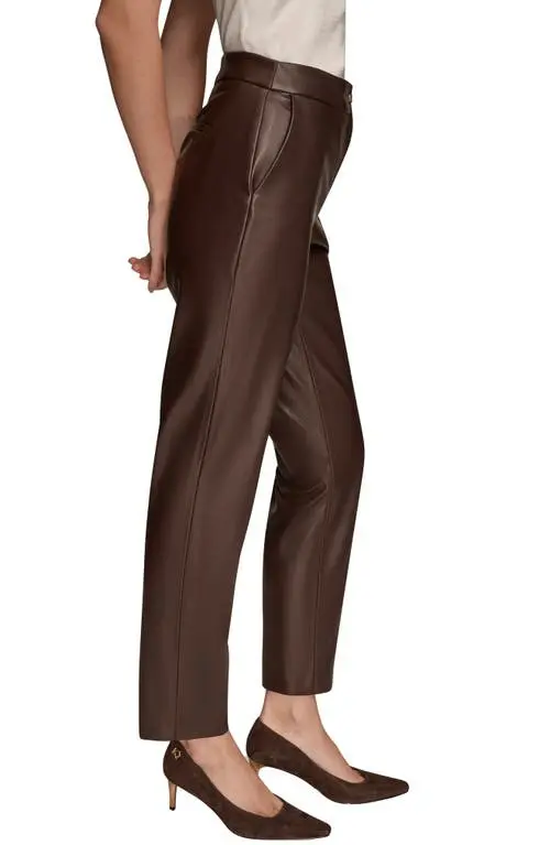 Donna Karan New York Faux Leather Slim Fit Ankle Pants