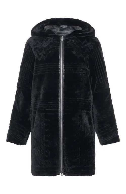 Gorski Reversible Genuine Shearling Parka - Black