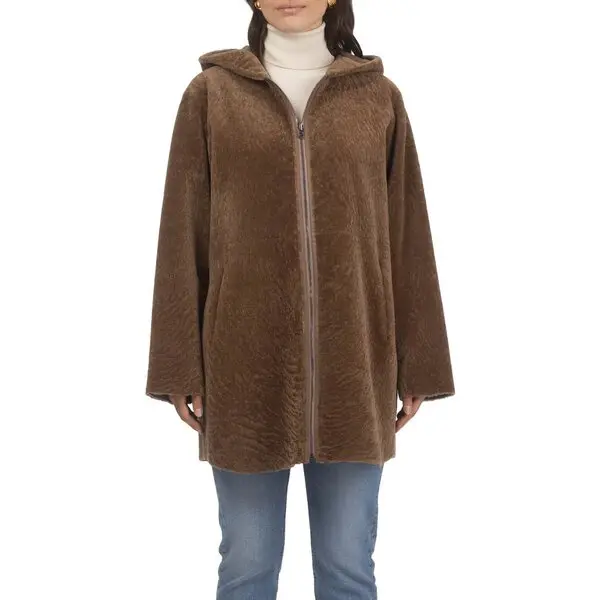 Gorski Reversible Textured Genuine Shearling Parka