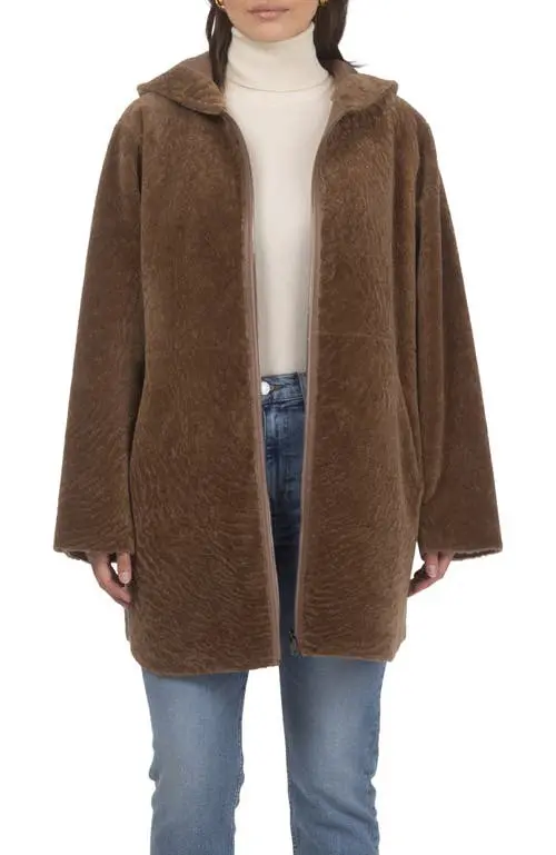 Gorski Reversible Textured Genuine Shearling Parka