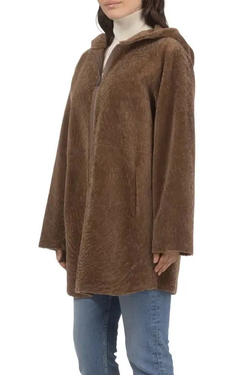 Gorski Reversible Textured Genuine Shearling Parka