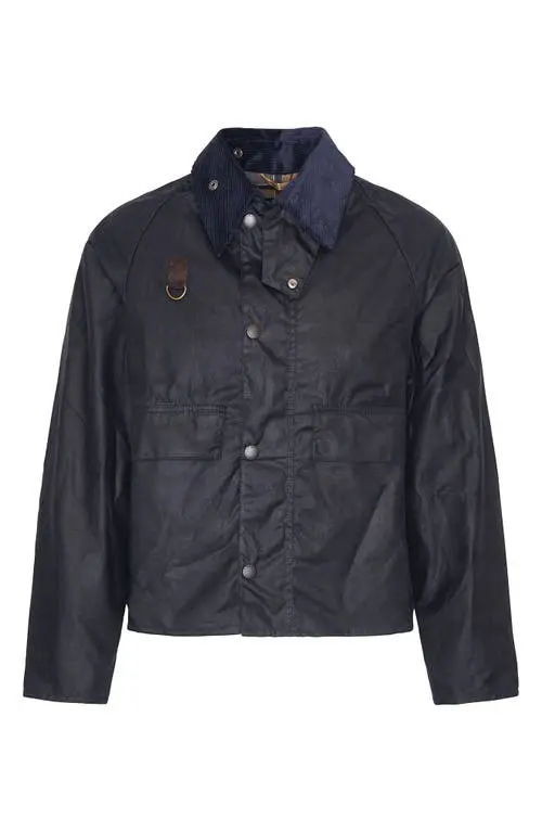 Barbour Spey Slim Waxed Cotton Jacket - Navy