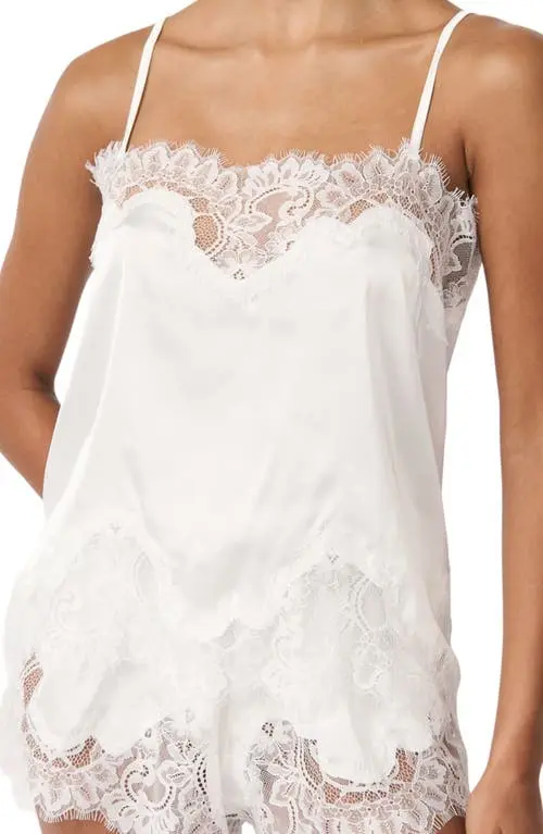KAT THE LABEL Lace Trim Satin Camisole