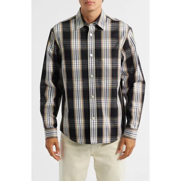 BOSS Owen Plaid Button-up Shirt - Medium Beige