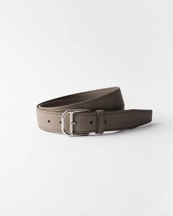 Prada Leather Belt - Bamboo Gray