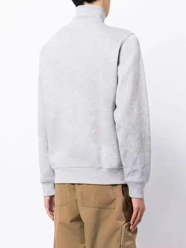 Lacoste Fine-ribbed High-neck Sweatshirt - Grey