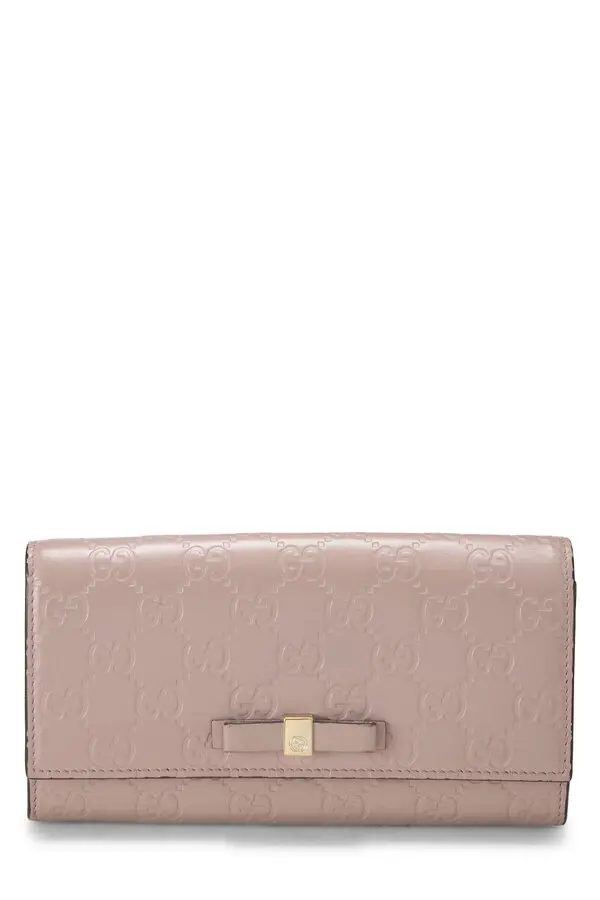 Gucci Ssima Bow Continental Wallet - Pink