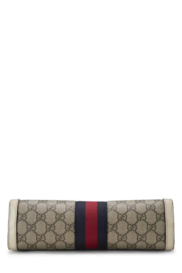 Gucci Gg Supreme Canvas Ophidia Shoulder Bag - White