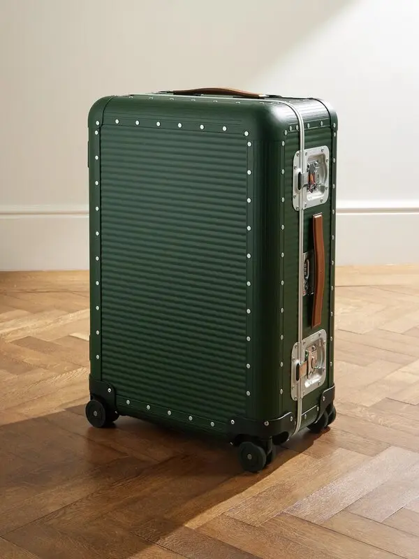 FPM MILANO Bank 68cm Leather-trimmed Polycarbonate Spinner Suitcase - Green