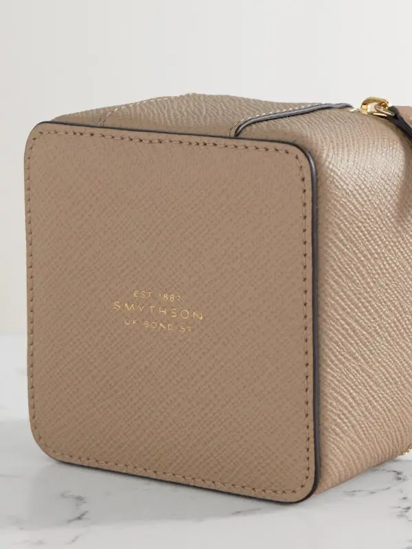 Smythson Panama Textured-leather Trinket Case - Neutrals