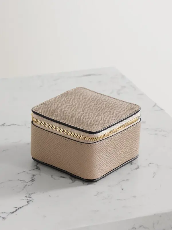 Smythson Panama Textured-leather Trinket Case - Neutrals