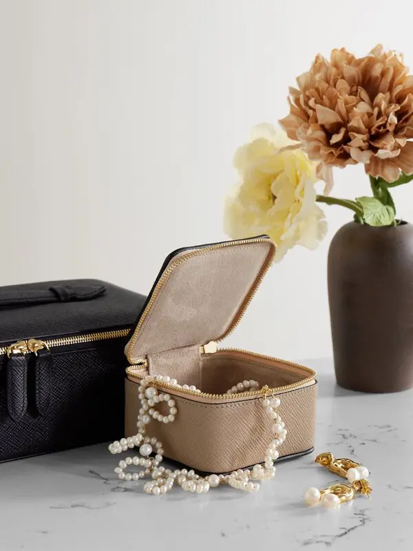 Smythson Panama Textured-leather Trinket Case