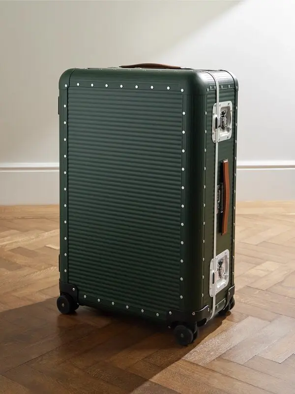 FPM MILANO Bank Spinner 76cm Leather-trimmed Polycarbonate Suitcase - Green