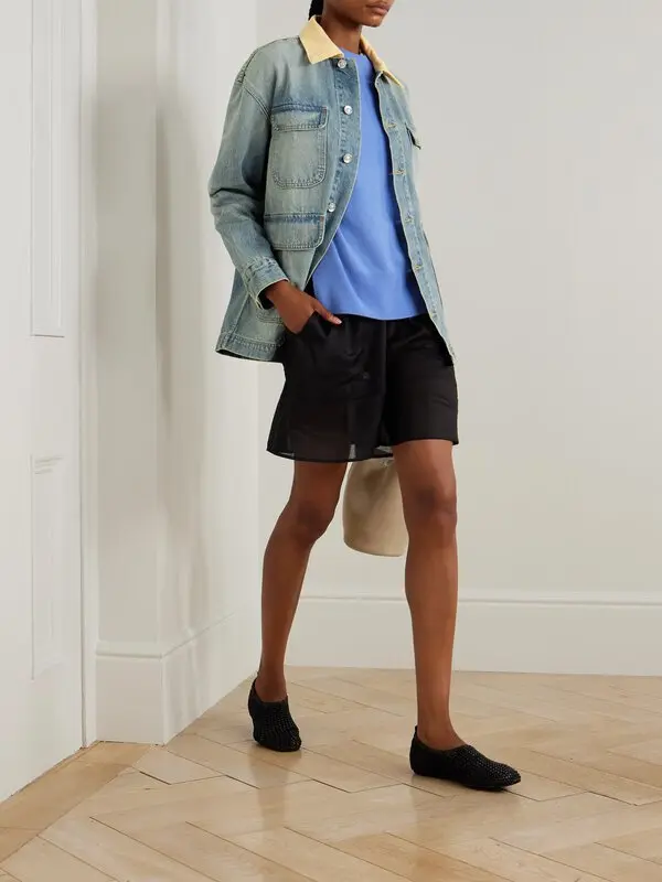 SLVRLAKE Hayden Corduroy-trimmed Denim Chore Jacket