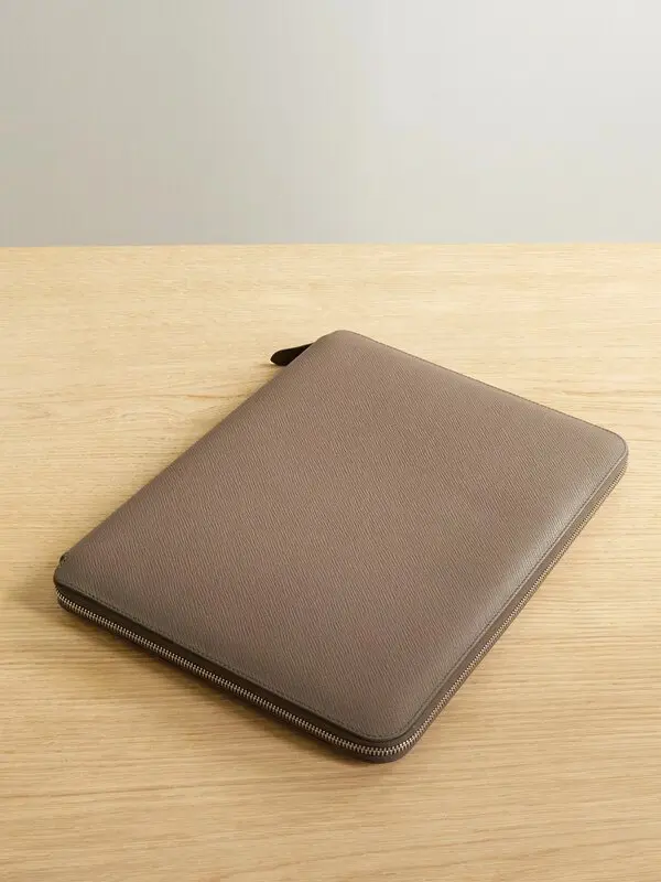 Smythson Panama A4 Textured-leather Folder - Brown