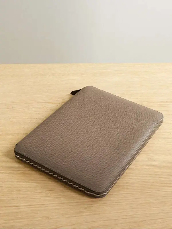 Smythson Panama A4 Textured-leather Folder - Tan