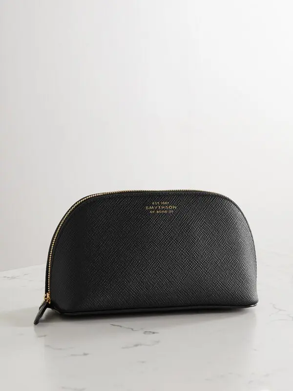 Smythson Panama Textured-leather Cosmetics Case