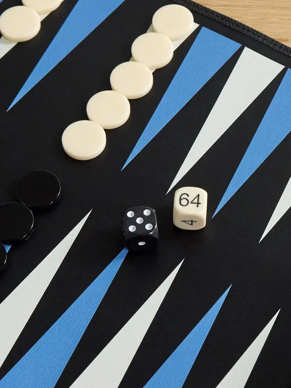 Smythson Panama Printed Textured-leather Backgammon Roll - Black