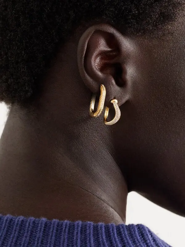 L'ATELIER NAWBAR 18-karat Diamond Hoop Earring