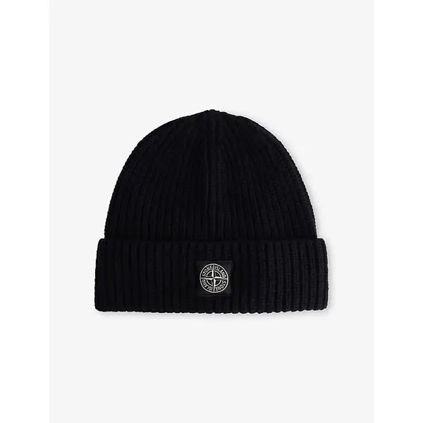 Stone Island Wool Beanie Hat - Black