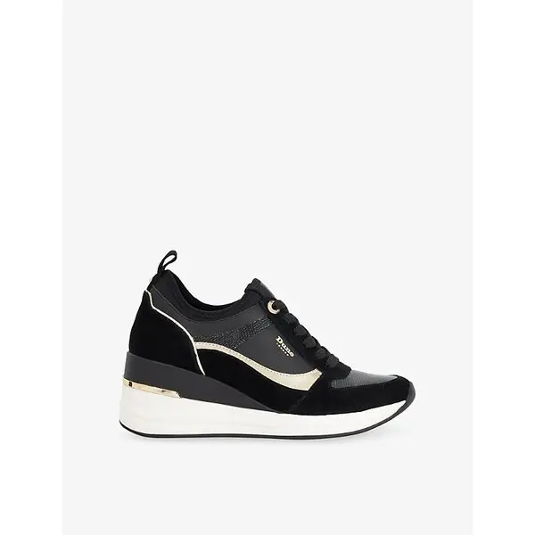 DUNE Ellaina Suede Low-top Wedge Trainers