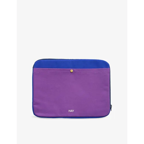 HAY Colour-block Branded Cotton Laptop Case - Purple Multi