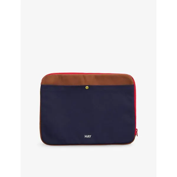 HAY Colour-block Branded Cotton Laptop Case - Purple Multi