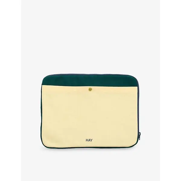 HAY Colour-block Branded Cotton Laptop Case - Soft Yellow Multi