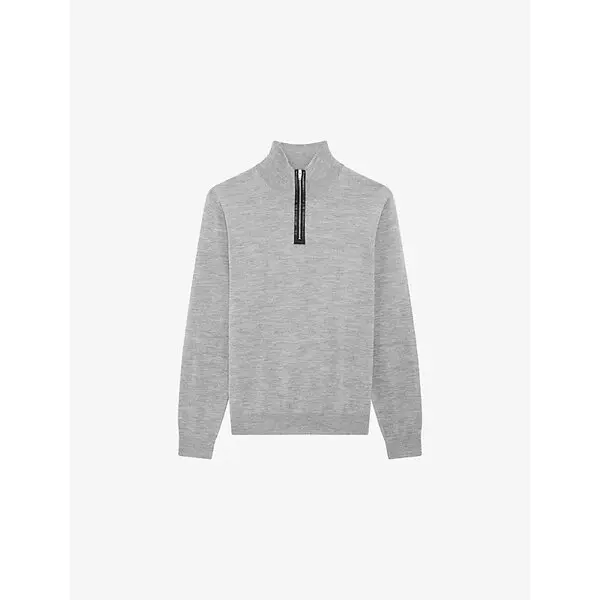 The Kooples Funnel-neck Wool Sweatshirt