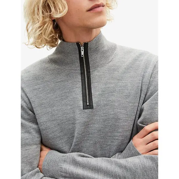 The Kooples Funnel-neck Wool Sweatshirt