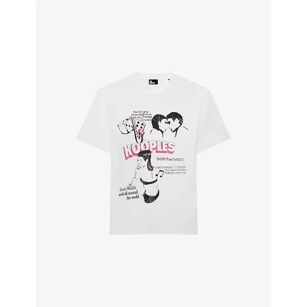 The Kooples Branded Short-sleeved Cotton-jersey T-shirt - White