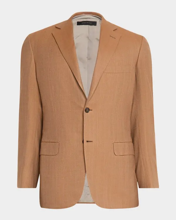 Brioni Single-breasted Herringbone Blazer - Ochreyell