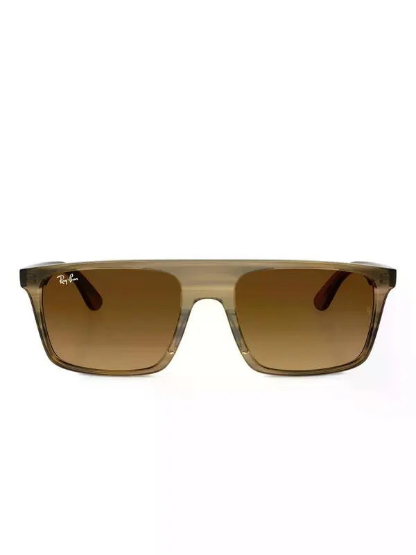 Ray-ban Striped Square-frame Sunglasses - Neutrals
