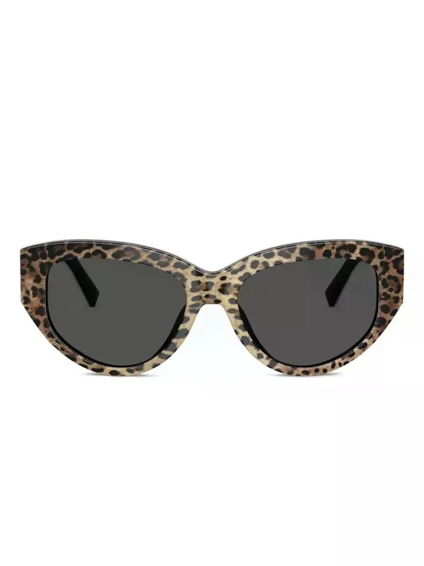 Dolce & Gabbana Leopard-print Cat-eye Sunglasses - Black