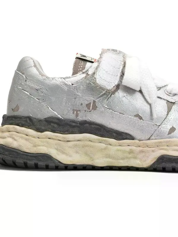 Mihara Yasuhiro Keith Torn-film Lace-up Sneakers - Silver
