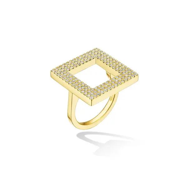 CADAR Foundation 18k Yellow Gold Square Statement Ring - One-color