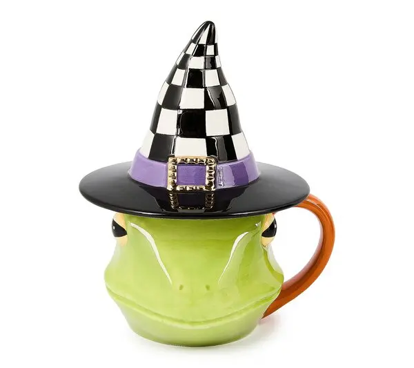 MACKENZIE-CHILDS Halloween Fergal Ceramic Lidde D Mug - One-color