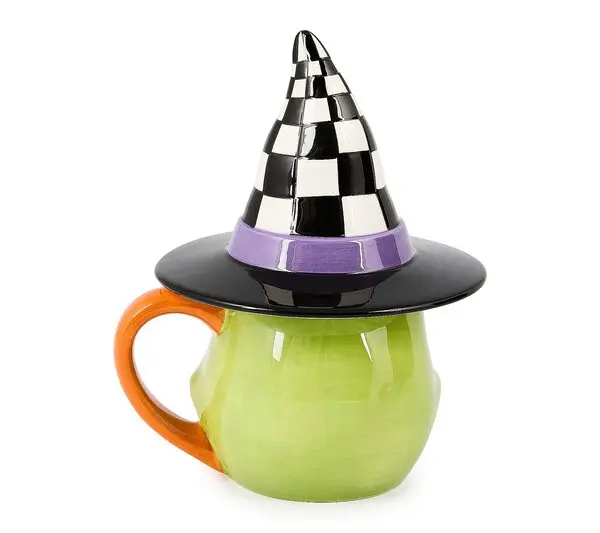 MACKENZIE-CHILDS Halloween Fergal Ceramic Lidde D Mug