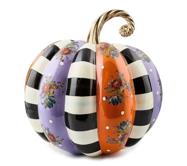 MACKENZIE-CHILDS Violet Patchwork Extra Large P Umpkin - One-color