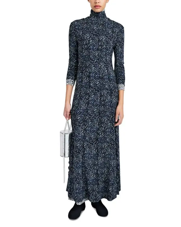 Proenza Schouler White Label Mabel Cheetah Jersey Dress - Navy Multi