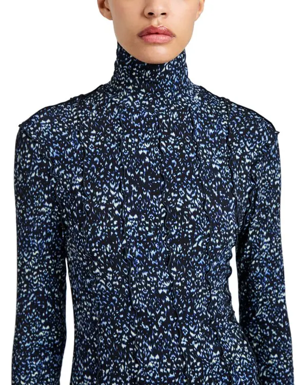 Proenza Schouler White Label Mabel Cheetah Jersey Dress - Navy Multi
