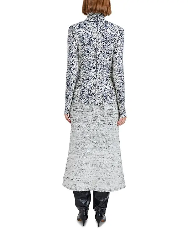 Proenza Schouler White Label Audrey Cheetah Roll Neck Top - Cream Multi