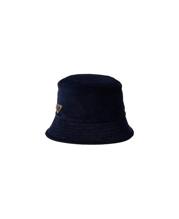 Prada Corduroy Bucket Hat - Blue
