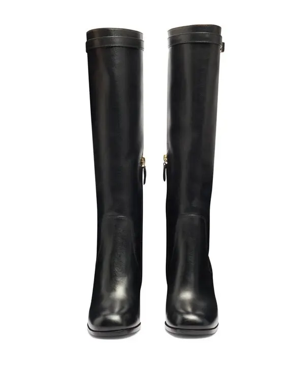 Santoni Leather High-heel Boot