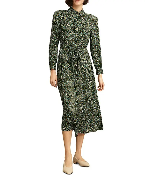 HOBBS LONDON Printed Midi Shirt Dress