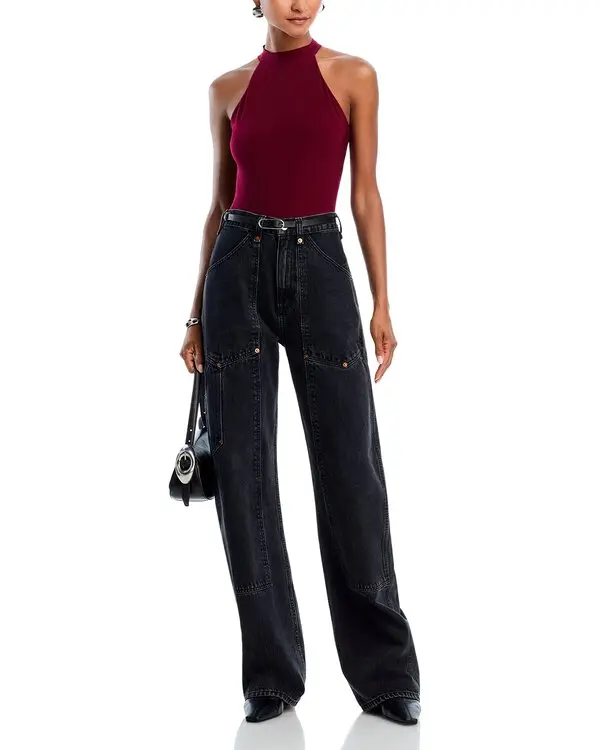 Aqua Cropped Halter Top