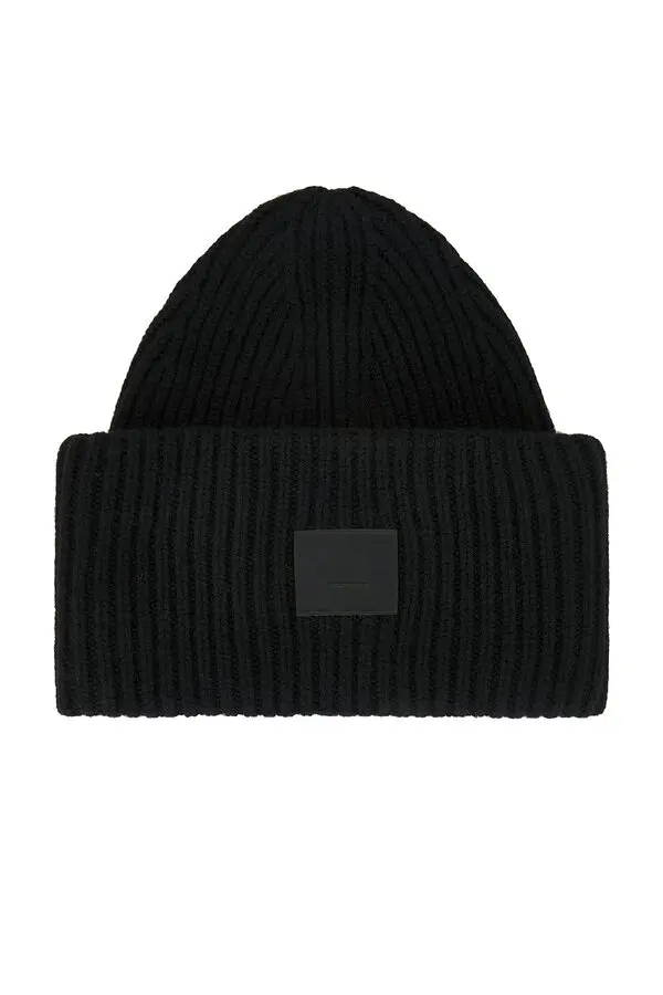Acne Studios Pansy Face Beanie - Black