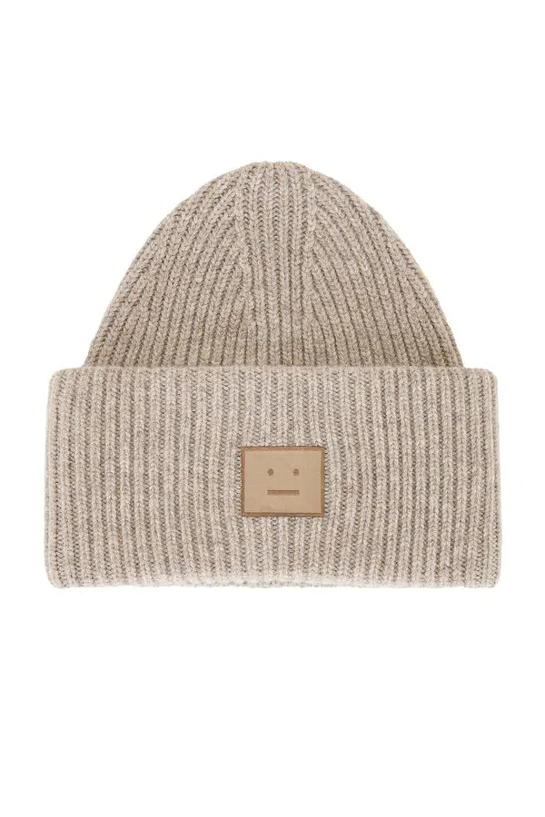 Acne Studios Pansy Face Beanie - Greige Melange