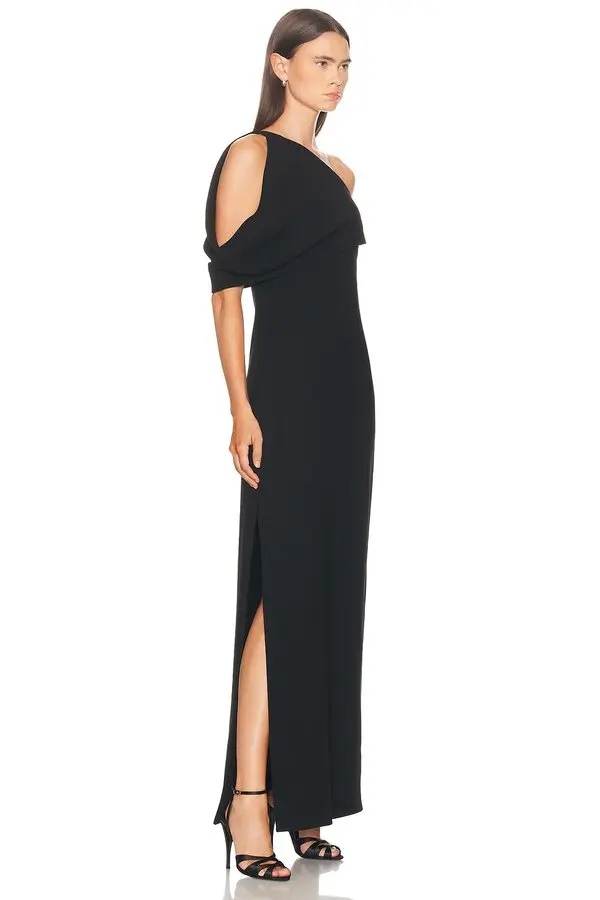 Brandon Maxwell Romee Draped Column Gown