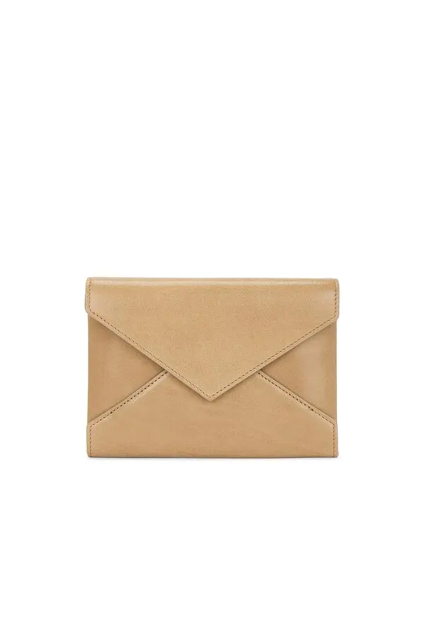 Saint Laurent Passport Case In Tan - Natural Tan